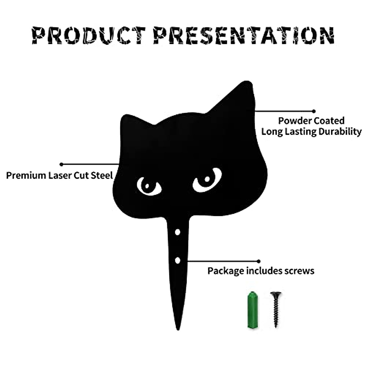 Halloween Black Cat Decorations Peeping Animal Metal Art Halloween Home Decor Outdoor Ornaments Cat Courtyard Lawn Gift Ideal for Cat Lovers Gift Animal Silhouette Set of 2