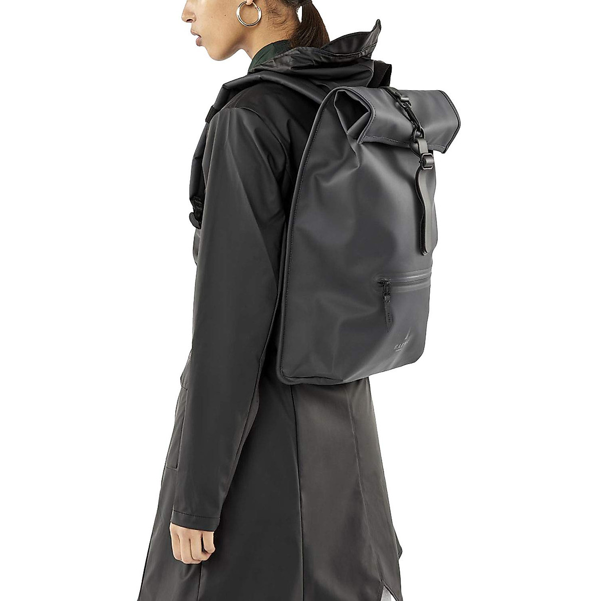 Rains Roll Top Rucksack Black One Size