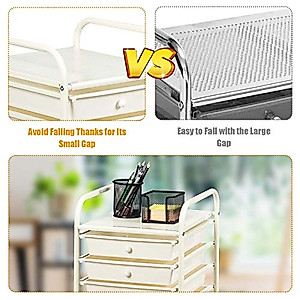 KOTEK 10-Drawer Rolling Storage Cart, Multipurpose Utility Cart Mobile Craft Cart w/Drawers & Wheels, Home Office School Tools Scrapbook Paper Organizer (Yellow)