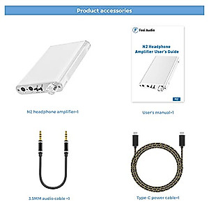 Fosi Audio N2 Headset Portable Amp Gain & Bass Switch Hi-Fi 3.5MM Earphone Headset Powered Dual-Output with Lithium Battery for iPhone, iPad, iPod, MP3 and Computers Speakers