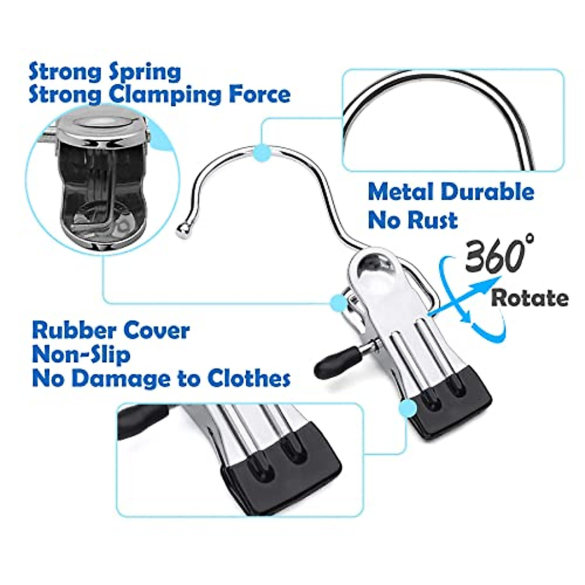 ikitraee Ikitraee 20 Packs Clip with Hook for Hanging Clothes,Durable