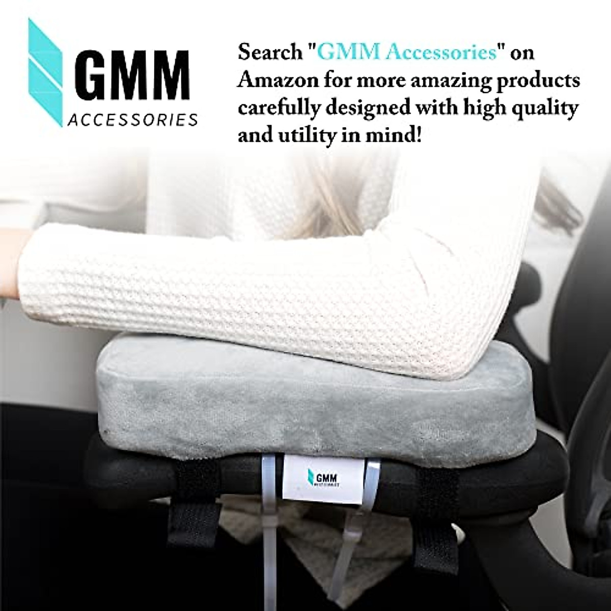Non-Slip Desk Chair Arm Pads- Ergonomic Office Chair Arm Pads - Comfy Chair Arm Cushions - Arm Rest Pillow Used as Office Chair Arm Replacement - Office Chair Arm Cushion - Computer Chair Arm Covers