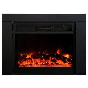 AA Warehousing FP Electric Fireplace Insert, Large, Black