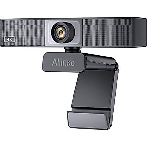 Nano shield 𝐒𝐀𝐕𝐄 𝟔𝟎% 4K Webcam with Noise Cancelling Mic, Full HD Web Camera Wide Screen Video Calling Recording Game Streaming for Mac OS X Win 10 8 7 Vista XP (4K)