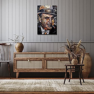 Al Capone Poster Wall Art Mafia Gangster Canvas Mob Painting Print Decor American Public Enemy Modern Artwork for Living Room Framed Size 16x24 inch(40x60cm)