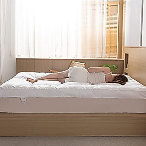 MAXYOYO Extra Thick Mattress Topper King Size, Pillow Top Bed Pad Cover with 8-21” Deep Pocket, 5 Layer Structure Ultra Soft and Medium Support