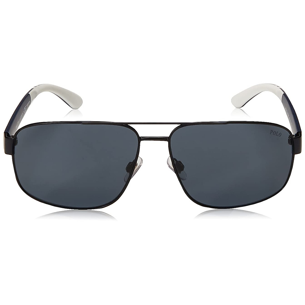 Polo Ralph Lauren Men's PH3112 Aviator Sunglasses, Matte Navy Blue/Grey, 62 mm