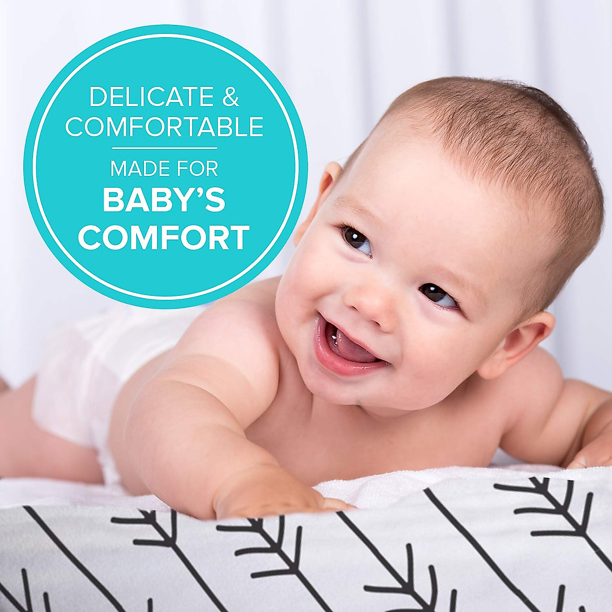 Kushies Baby Fitted Bassinet Sheets - 30 x 18 Bassinet Mattress Mini Crib Sheets - One Direction for Playpen & Bed Side Bassinets Mini Crib Sheet, One Direction Black & White (S335-619)