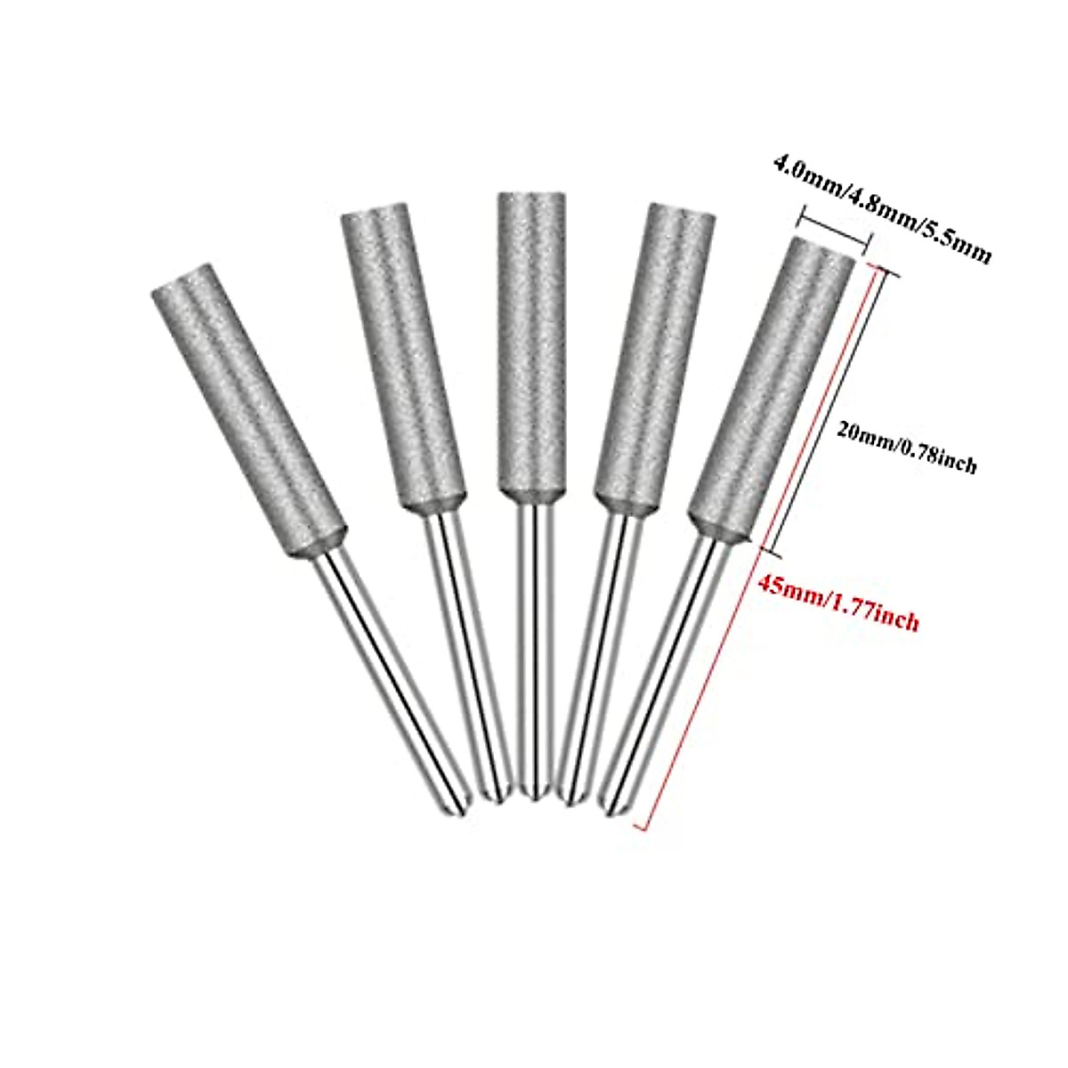 36Pcs Chainsaw Sharpening Bits,Diamond Chainsaw Sharpener Stone Burr Grinding Stone File Titanium Plated Polishing Grinding Tool for Electric Chain Saw Stone Jewelry (5/32 inch, 3/16 inch, 7/32 inch)