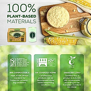 ANECO 100% Compostable Trash Bags 13 Gallon, 35 Count, Extra Thick Kitchen Compost Bags, Large Compostable Bags for Tall Kitchen Bin (Pack of 1)