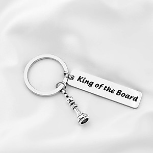 POTIY Chess Gift King of The Board Game Keychain Chess Keychain for Chess Player Chess Lover Chess Master (King)