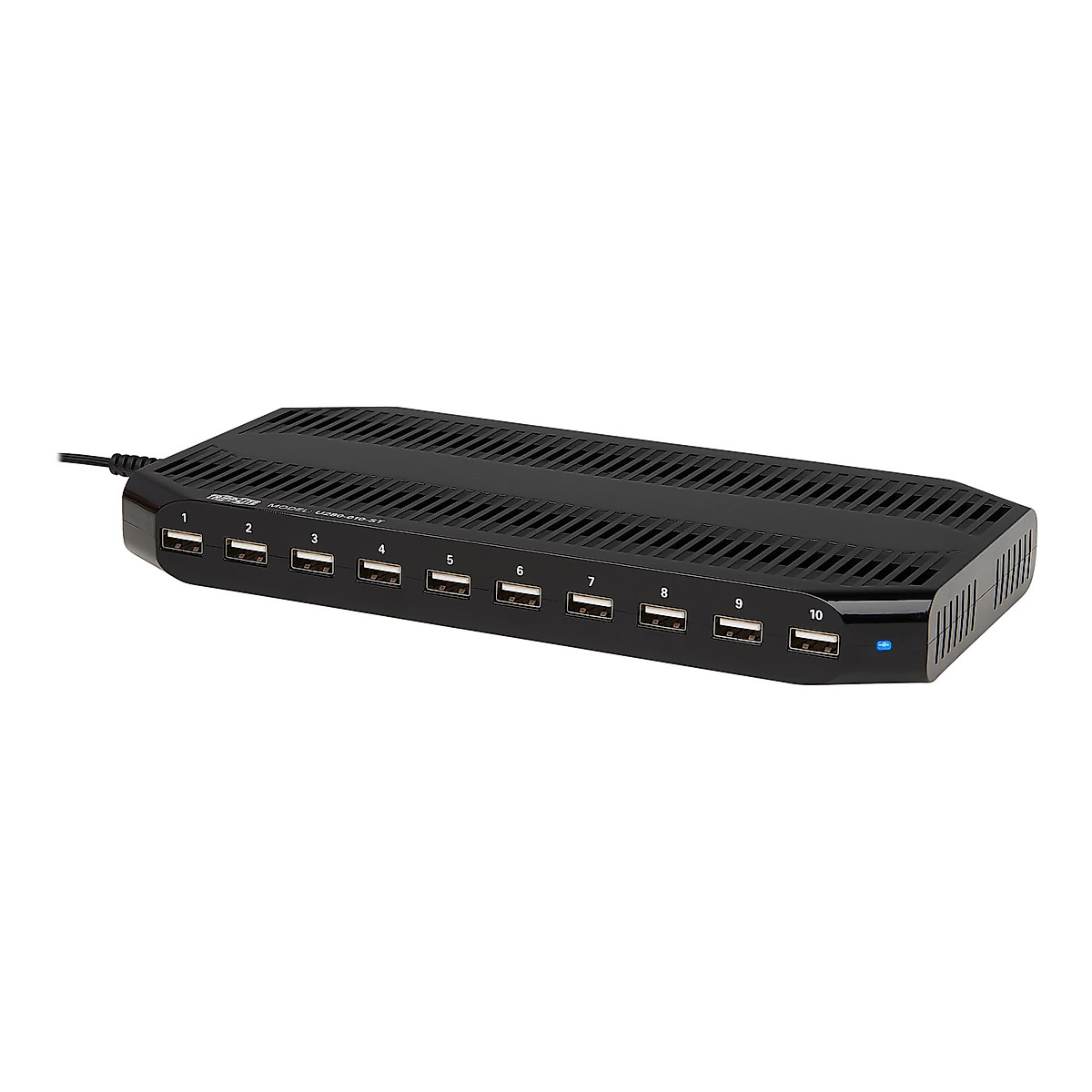 TRIPP LITE 10-Port USB Charging Station Dock with Storage Slots for Tablet iPhone iPad & Laptops (U280-010-ST),Black