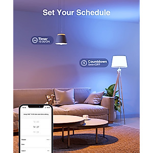 OHMAX Smart Light Bulbs, Color Changing Light Bulbs A19 E26 75W Equivalent, WiFi Light Bulbs Smart Bulbs Work with Alexa Google Home No Hub Required, Dimmable 2700K Warm White, 800 Lumens, 2 Pack