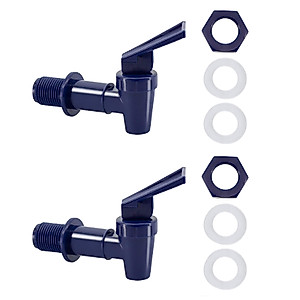 Hgzaccompany Replacement Cooler Faucet Water Bottle Jug,Water Dispenser Tap Set,BPA-Free Plastic Spigot Spout Water Beverage Lever Pour Dispenser Valve,Water Crock Tap (2 Blue)