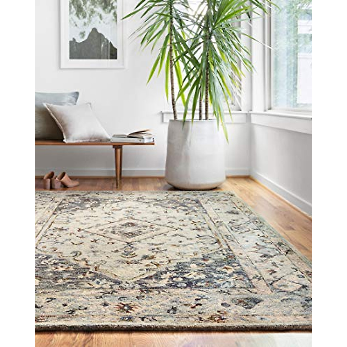 Loloi II Beatty Collection Traditional Oriental Area Rug, 2'-3" x 3'-9", LT. Blue/Blue
