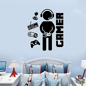 SITAKE Game Room Decor, “Gamer” Boys Room Decorations for Bedroom, Kids Wall Decor and Wall Stickers for Playroom, 19.7 × 22.0 Inch