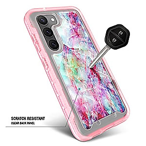 NZND Compatible with Samsung Galaxy S23 Plus Case with [Built-in Screen Protector], Full-Body Protective Shockproof Rugged Bumper Cover, Impact Resist Durable Phone Case (Marble Designed Fantasy)