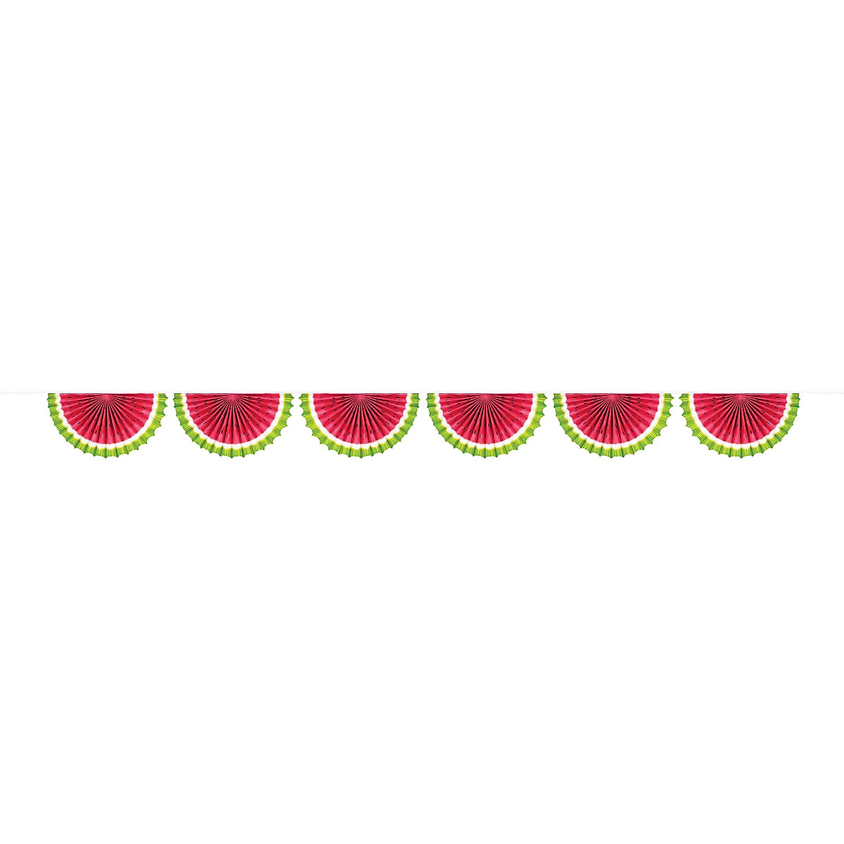 Amscan Watermelon Paper Fan Bunting Garland, 80", Multicolor, 1 Pc