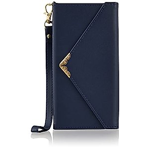 Glow Co., Ltd. 405-1-01 iPhone 12 with Strap, Multi-Functional Storage, Notebook Type Case, Navy, Tempered Glass & Stylus Pen Included