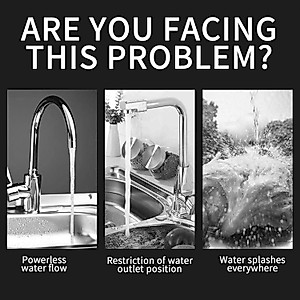 Silver Stainless Steel Faucet Sprayer Extension, Faucet Extension Tube, 360 Degree Rotation Faucet Extender,Sink Tap Extension Tube,Water Saving for Sink Tap Kitchen Bathroom Accessories Faucet Parts