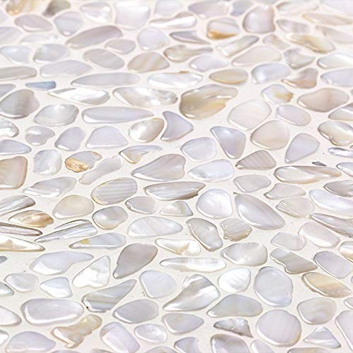 Ivy Hill Tile Pacif White Pebbles 11.81 in. x 11.81 in. Pearl Shell Mosaic Backsplash, Kitchen, Bathroom, Wall Tile (0.97 Sq. Ft. Sheet)
