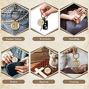 Fumete Christian Keychain Bulk Bible Verse Religious Keychain Scripture Quote Inspirational Gifts Supplies for Men Women(Vintage Style, 36 Pcs)