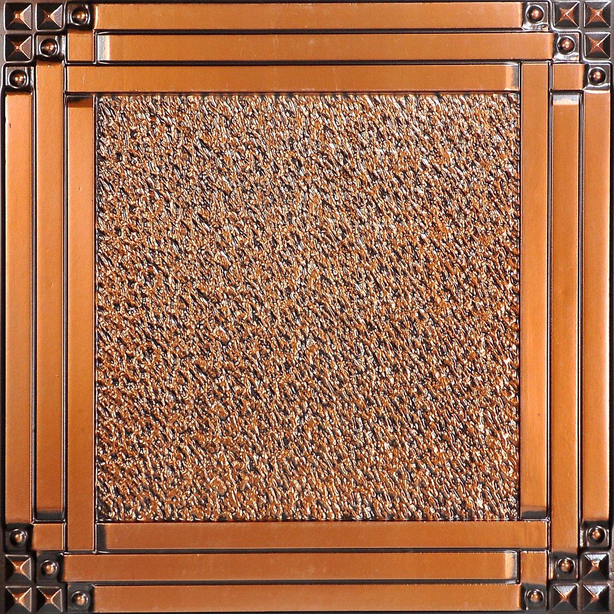 From Plain To Beautiful In Hours 209ac-24x24-25 Deco Corners PVC 2' x 2' Lay-in or Glue-up Ceiling Tile, Pack of 25, Antique Copper, 25 Piece