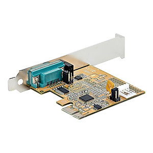 StarTech.com 1-Port PCI Express Serial Card, PCIe to RS232 (DB9) Serial Interface Card, PC Serial Card, 16C1050 UART, Standard/Low Profile Brackets, COM Retention, Windows/Linux, TAA