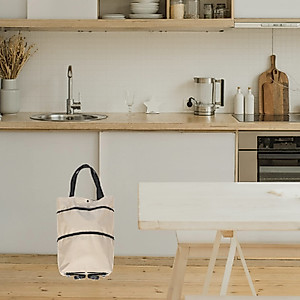 OUNONA Grocery Cart Bag with Wheels Reusable Portable Collapsible Trolley Bags Hand Pulling Utility Collapsible Grocery Bag with Hand Folding Shopping Cart