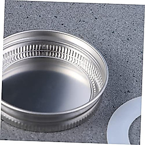 Mason Jar Lids Wide Mouth 1 5pcs Mason Jar Ball Canning Lids Jar Sealing Lid Home Use Mason Jar Lid Sealing Lid with Silicone Gasket Leakproof Cover Sealing Cap Can Lid Metal
