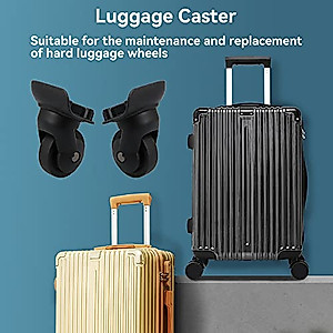 1 Pair Replacement Wheels 360 Swivel Suitcase Casters for Luggage Black (W293)