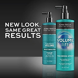 John Frieda Volume Lift Thickening Spray for Natural Fullness, 6 Ounces, Fine or Flat Hair Root Booster Spray with Air-Silk Technology