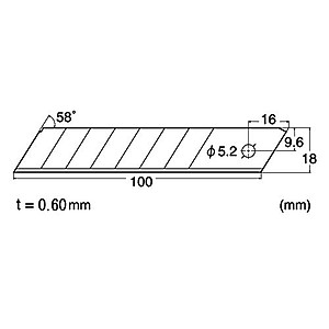 NT Cutter 0.6mm Extra Thick Heavy Duty snap-Off Blades, 5-Blade/Pack, 1 Pack (BL06P)