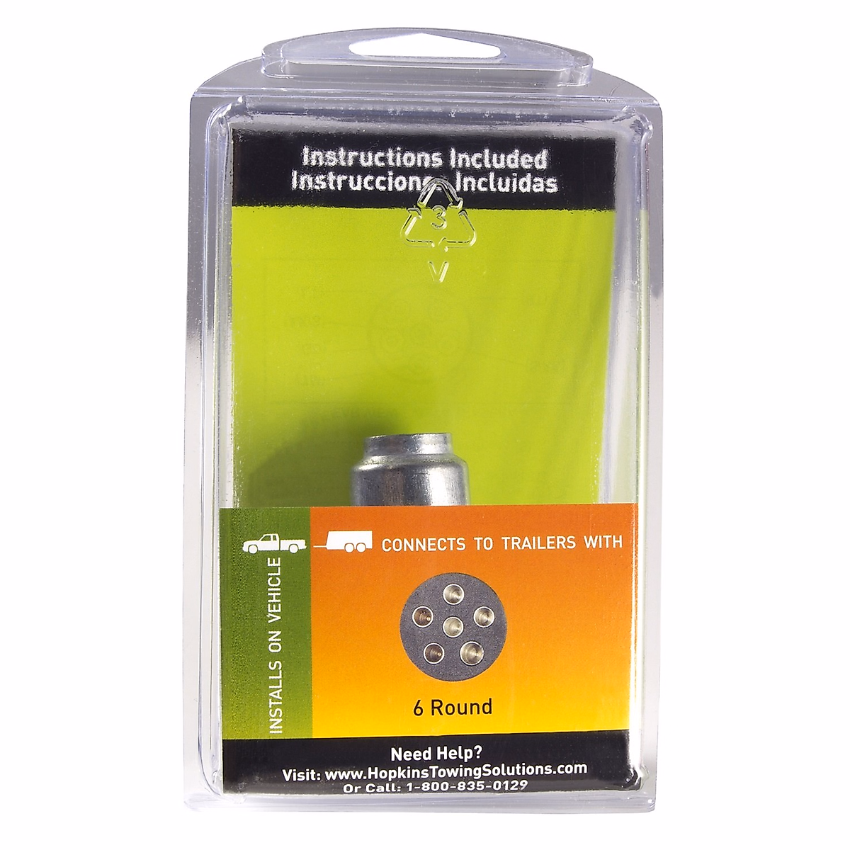 Hopkins 48435 6 Pole Round Vehicle Connector