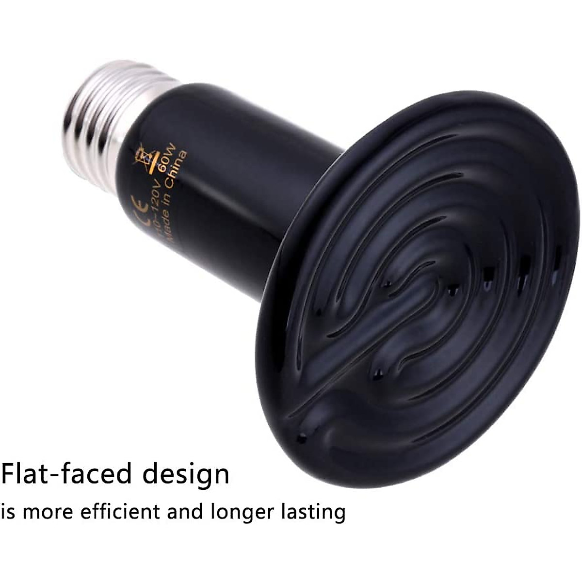 Zacro 2-Pack Reptile Heat Lamp 100W with One Digital Thermometer, Efficient Infrared Ceramic Bulb for Reptiles No-Light Lamp Heat Source Brooder Coop Heater 110V (Black)