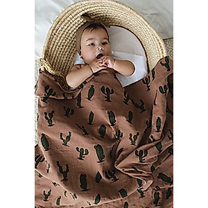 Leyl&Ari Muslin Swaddle Blanket 100% Organic Cotton Lightweight Receiving Wrap for Infant & Newborn (Cactus, 47X47)