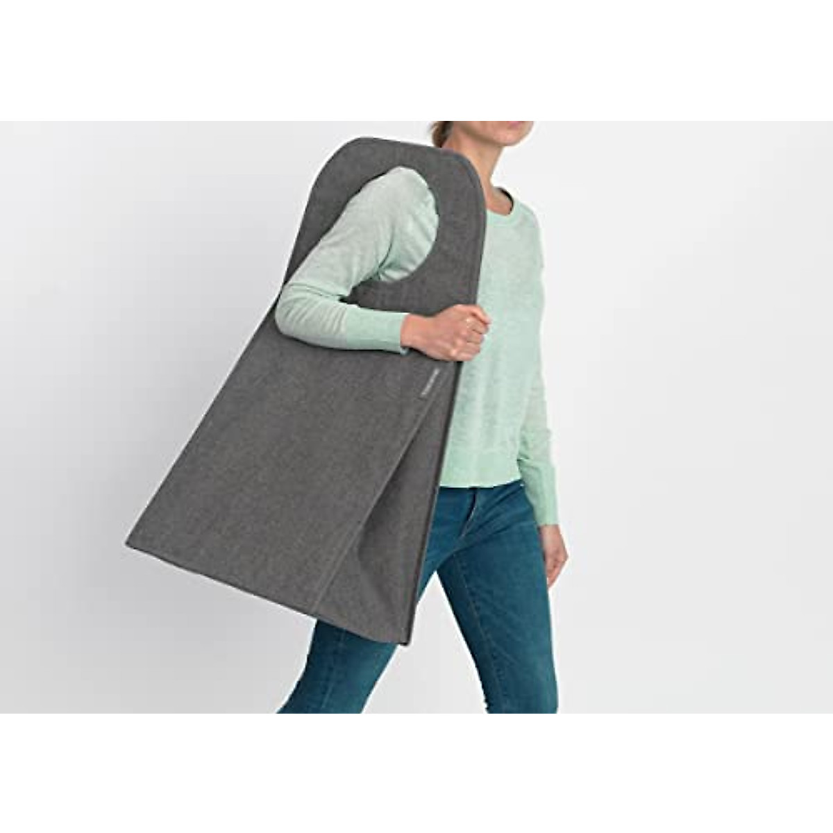 Brabantia - Laundry Bag Rectangular - Space Efficient - Large Volume - Quick-Drop Opening - Laundry Basket - with Hole - Bathroom - Stackable - Pepper Black - 14.5 Gal