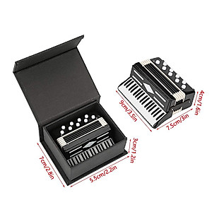 Desktop Decoration, Mini Accordion Model Exquisite Desktop Musical Instrument Decoration Ornaments Musical Gift with Delicate Box