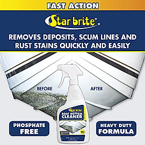 STAR BRITE Heavy Duty Boat Bottom Cleaner - Remove Tough Deposits, Scum Lines & Rust Stains Quickly & Easily from Boat Hull - Safe for Fiberglass, Wood, Iron & Painted Surface 32 OZ (092232P)