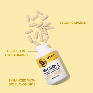 Vimergy Micro-C ®, Trial Size - 90 Servings – 500mg All-Natural Buffered Vitamin C Capsules with Rose HIPS, Rutin, Grape Seed & Acerola Fruit Extract - Supports a Healthy Immune System & Skin Health