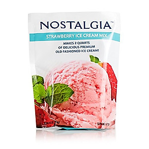 Nostalgia ICP825STRAW8PK Premium Strawberry Ice Cream Mix, 8 (8-Ounce) Packs, Makes 16 Quarts Total