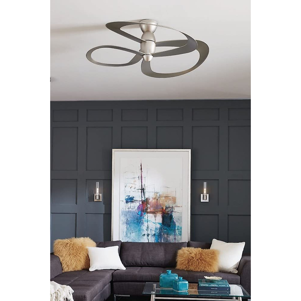 Progress Lighting Willacy Collection 3-Blade Black 48-Inch DC Motor Contemporary Ceiling Fan, 14.50x48.00x48.00