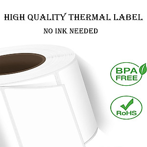 3x2 inch White Direct Thermal Labels, Barcode Address Label Stickers, Compatible with Rollo & Zebra Thermal Label Printer(500 per roll)