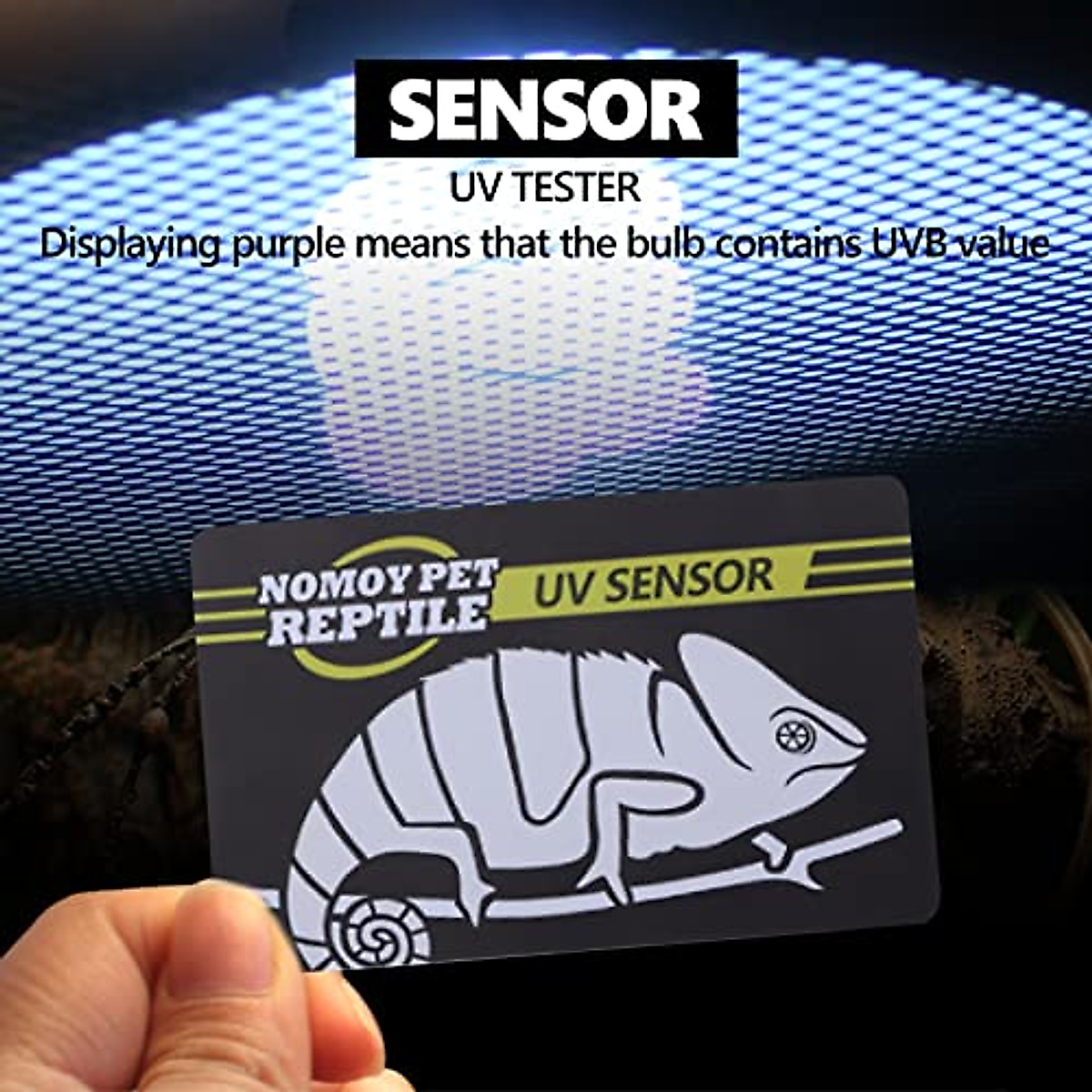 HEEPDD 5Pcs Quick Test UVB Sensor Cards, Reptile UV Tester Heating Lamp Photochromic UVB Card Indicator for UVA UVB Reptile Bulb Light Lamp