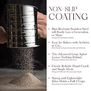 Bellemain Stainless Steel 3 Cup Flour Sifter