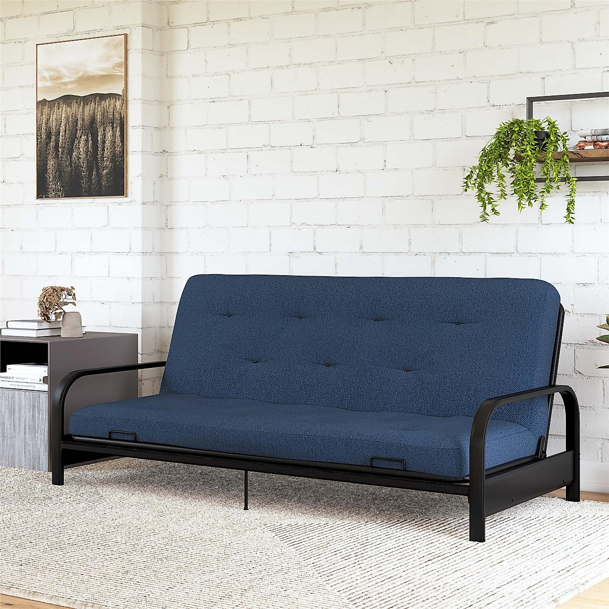 DHP Braga 6" Full Size Microfiber Coil Futon Mattress in Blue