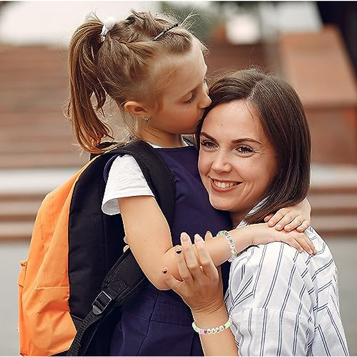 Back to School Bracelet Mommy and Me Bracelet for Mom and Daughter Son First Day of School Gifts for Boys Girls