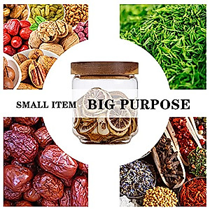 AEFPOYMXU Glass Food Storage Jars with Wood Lids Mason Jar Canister Set Glass Containers for Tea, Coffee, Spice, Candy, Cookie, Pantry(set of 3)