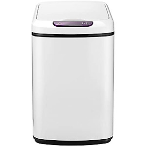 Hanover White 9-Liter / 2.3-Gallon Trash Can with Sensor Lid