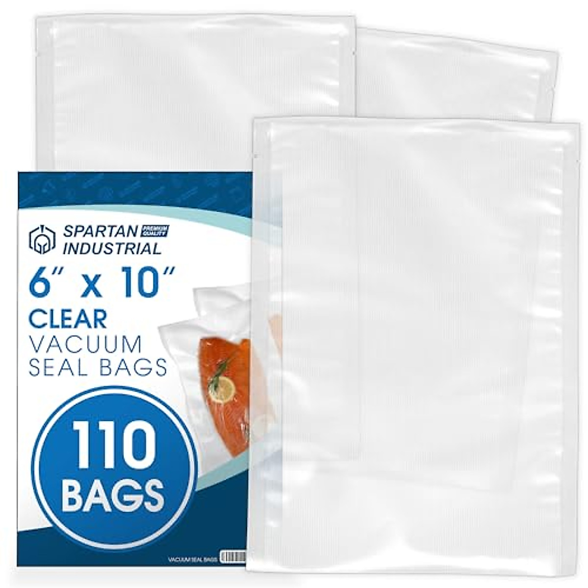 Spartan Industrial - 6" X 10" Vacuum Seal Bags for Food, Marinating, Freezing, Sous Vide Cooking - BPA-Free, Pack of 110